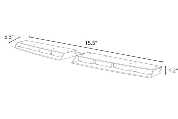 Raptor-X TIR Split LED Visor Lightbar - B-RTX8 | STL